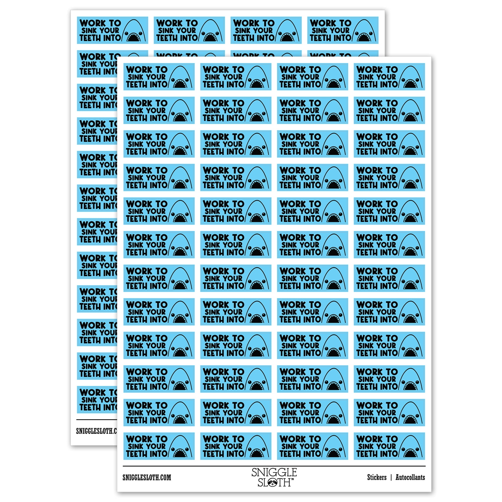 Work to Sink Your Teeth Into Shark Teacher Student School Sticker Set ...