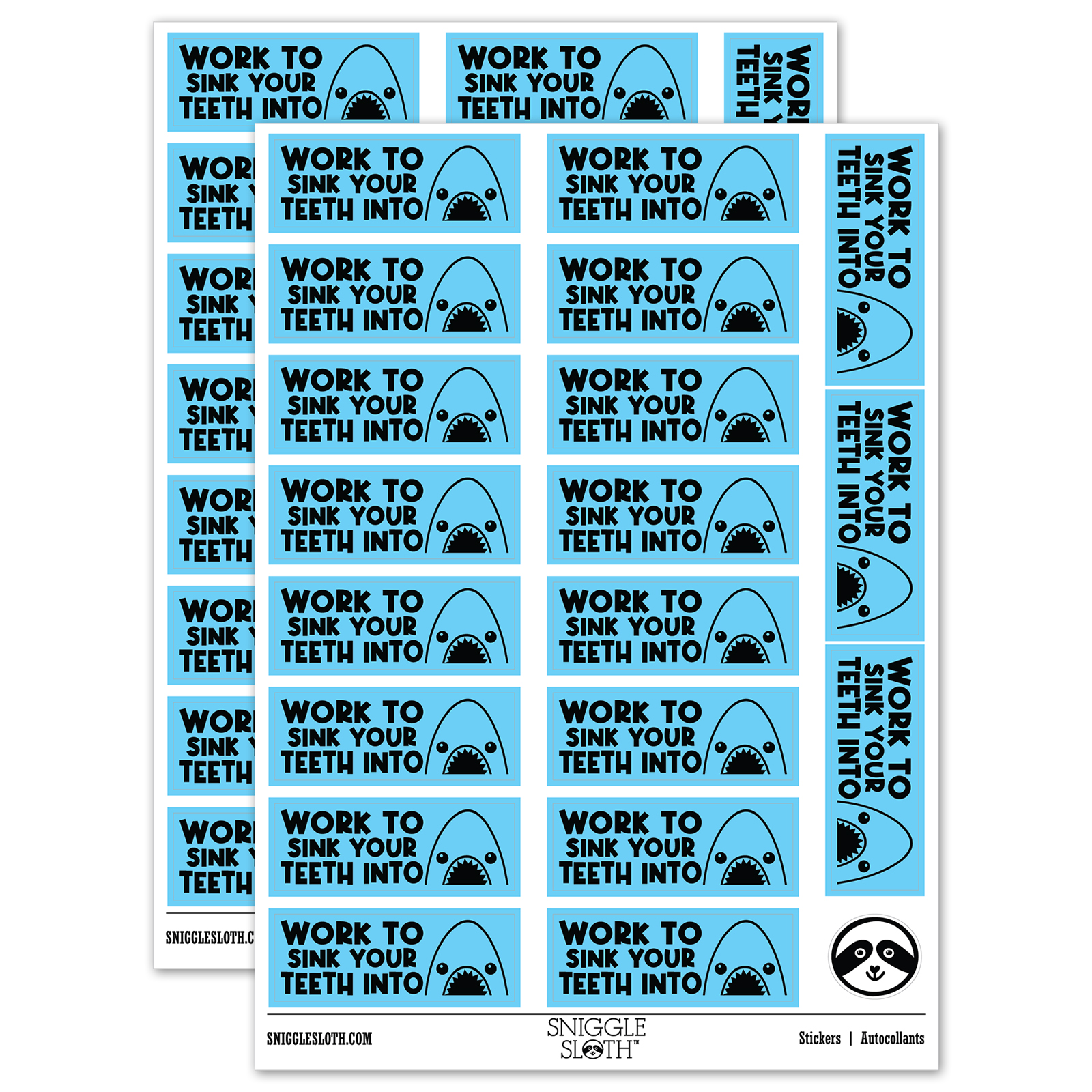 Work to Sink Your Teeth Into Shark Teacher Student School Sticker Set ...