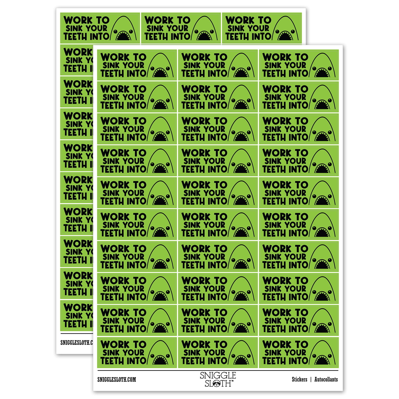 Work to Sink Your Teeth Into Shark Teacher Student School Sticker Set ...