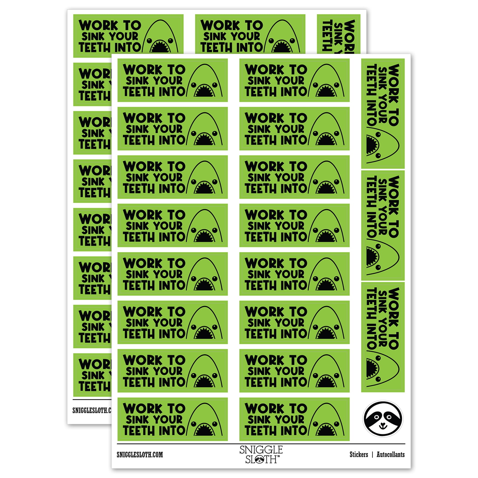 Work to Sink Your Teeth Into Shark Teacher Student School Sticker Set ...