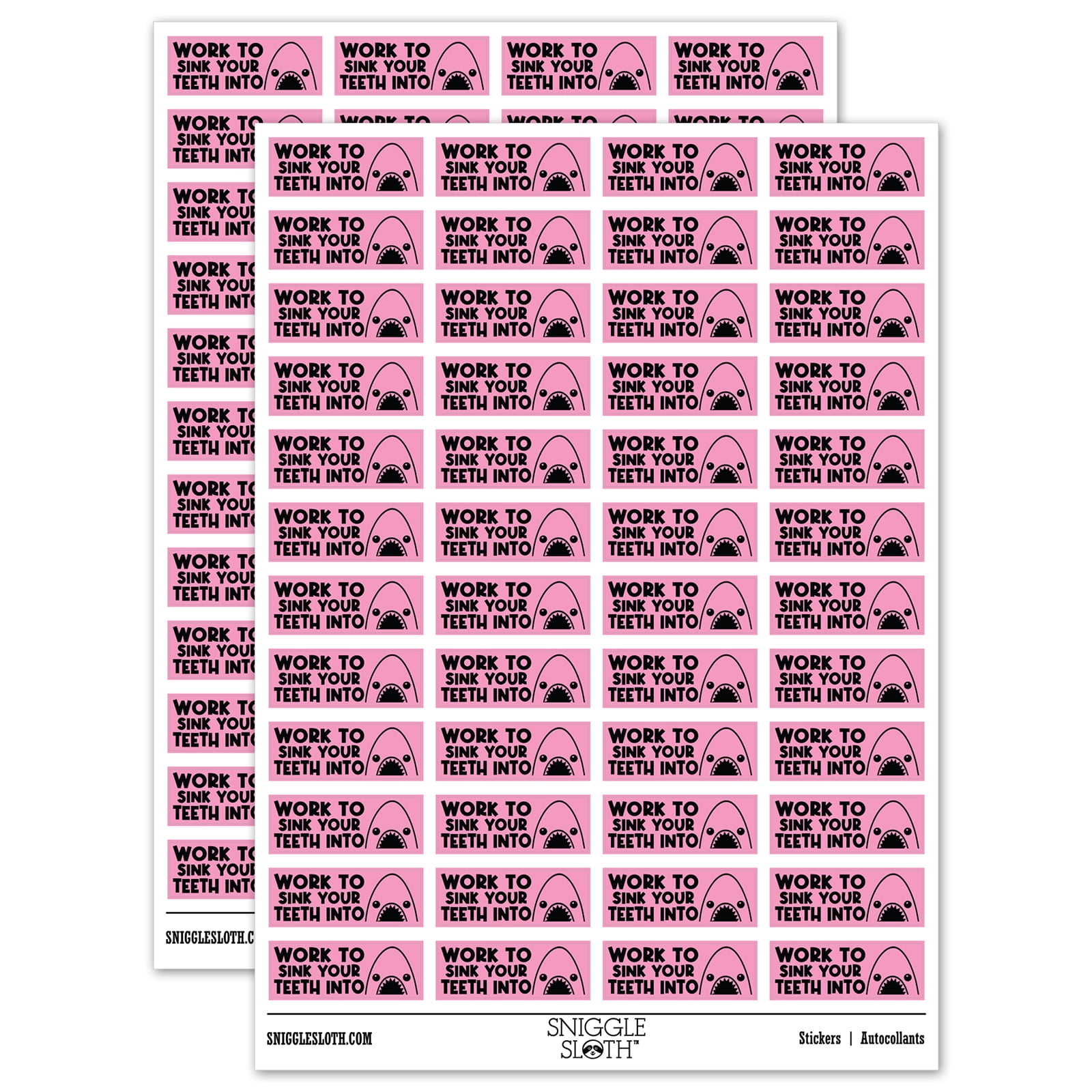 Work to Sink Your Teeth Into Shark Teacher Student School Sticker Set ...