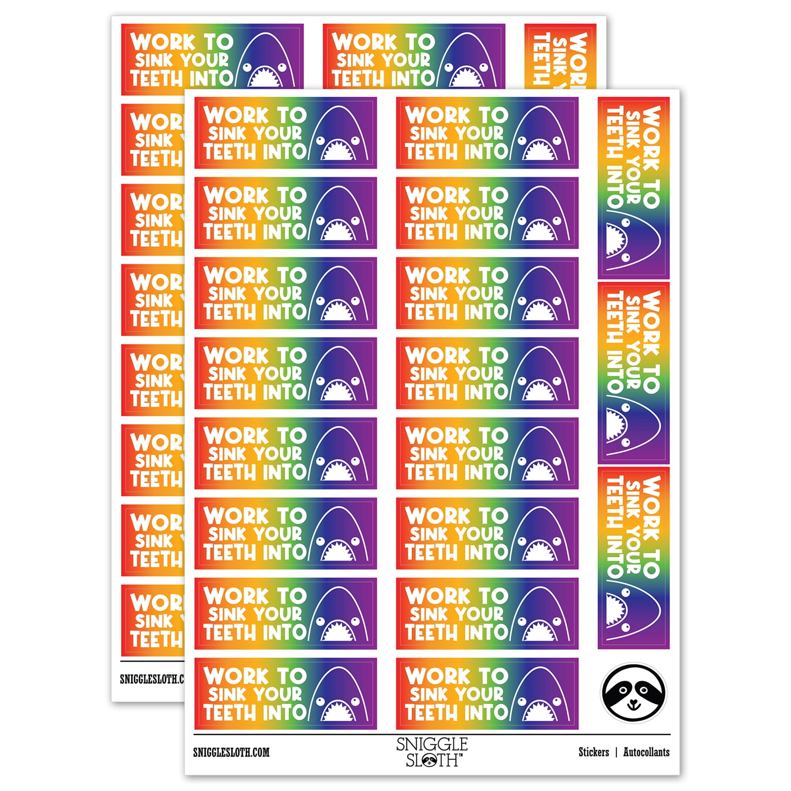 Work to Sink Your Teeth Into Shark Teacher Student School Sticker Set ...