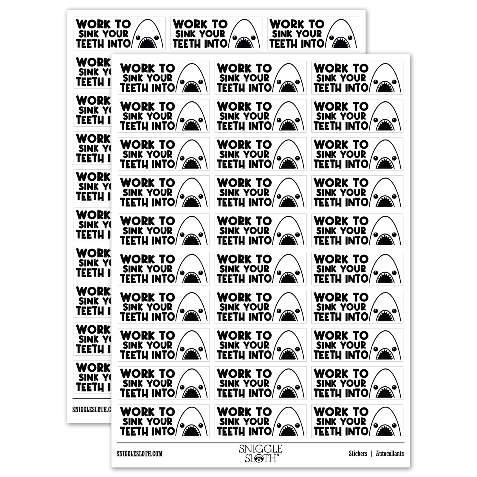 Work to Sink Your Teeth Into Shark Teacher Student School Sticker Set ...