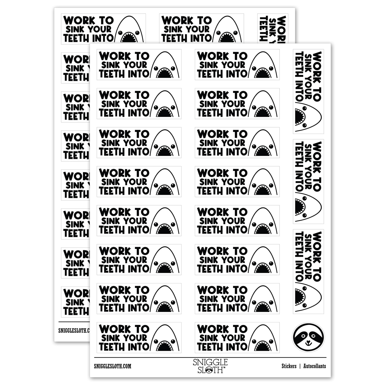 Work to Sink Your Teeth Into Shark Teacher Student School Sticker Set ...