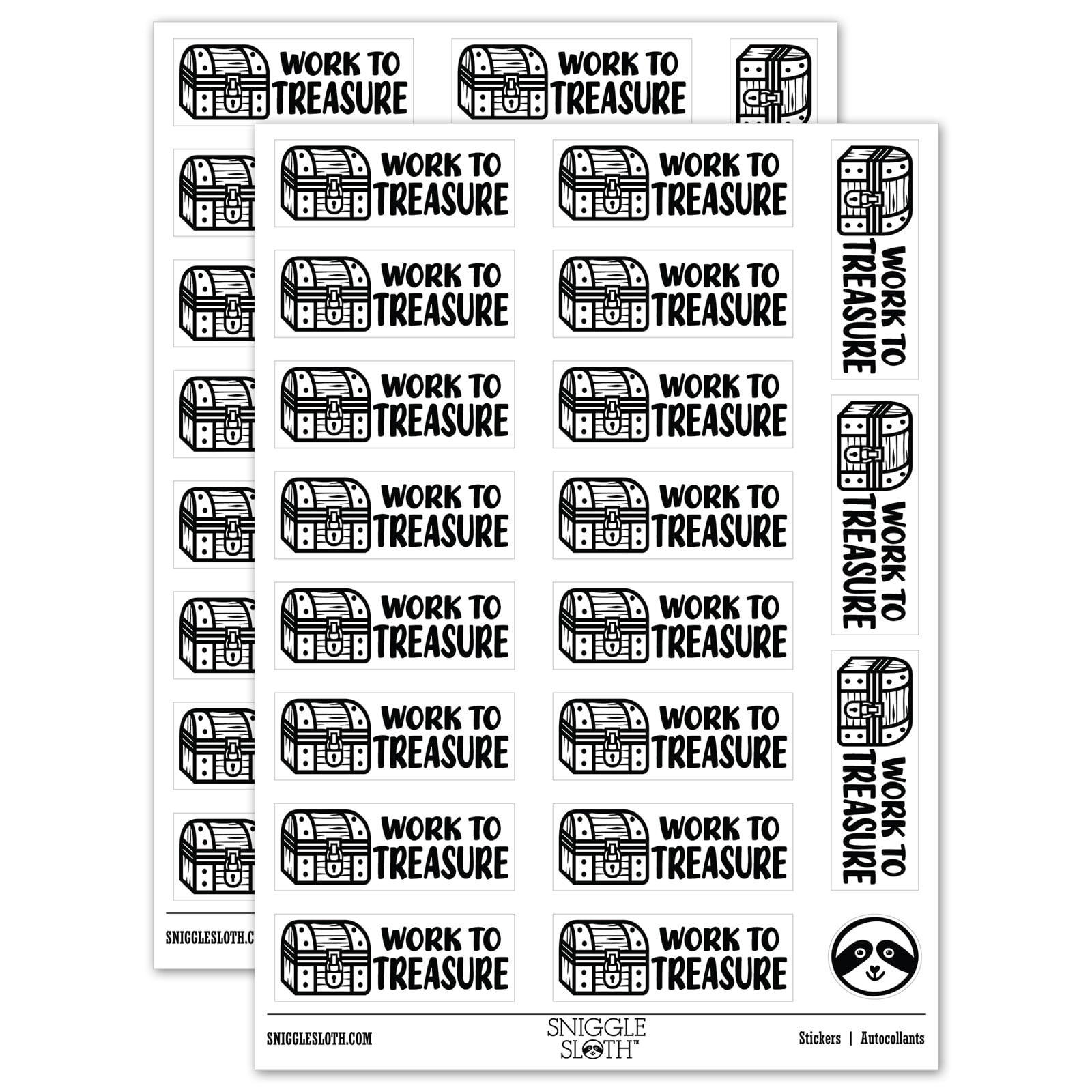 Work to Treasure Teacher Student School Sticker Set - White - Matte ...