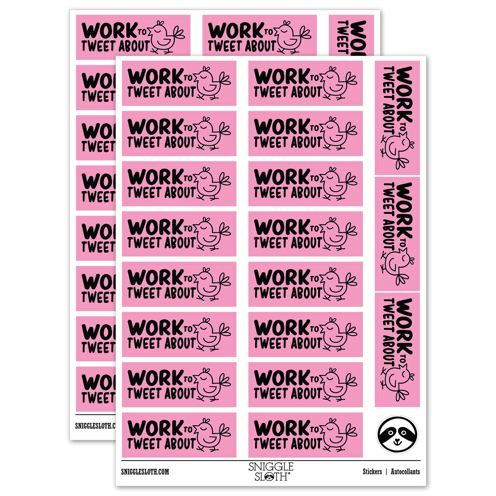 Work to Tweet About Bird Teacher Student School Sticker Set - Light ...