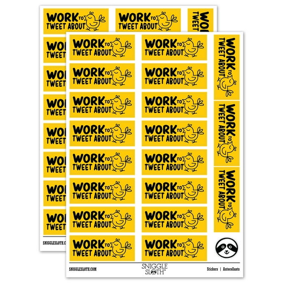 Work to Tweet About Bird Teacher Student School Sticker Set - Yellow ...