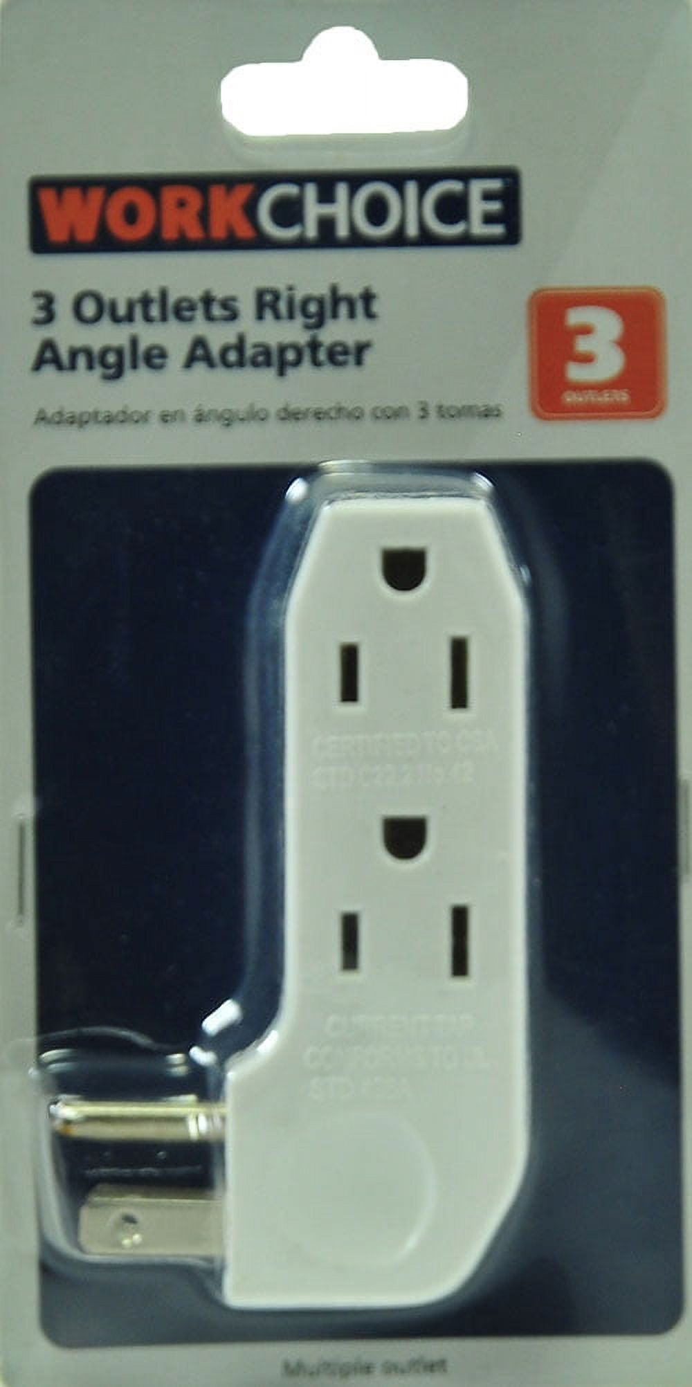 WorkChoice 3-Outlet Right Angle Adapter - Walmart.com