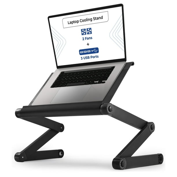 WorkEZ Executive Laptop Cooling Stand Adjustable Laptop Desk for Bed ...
