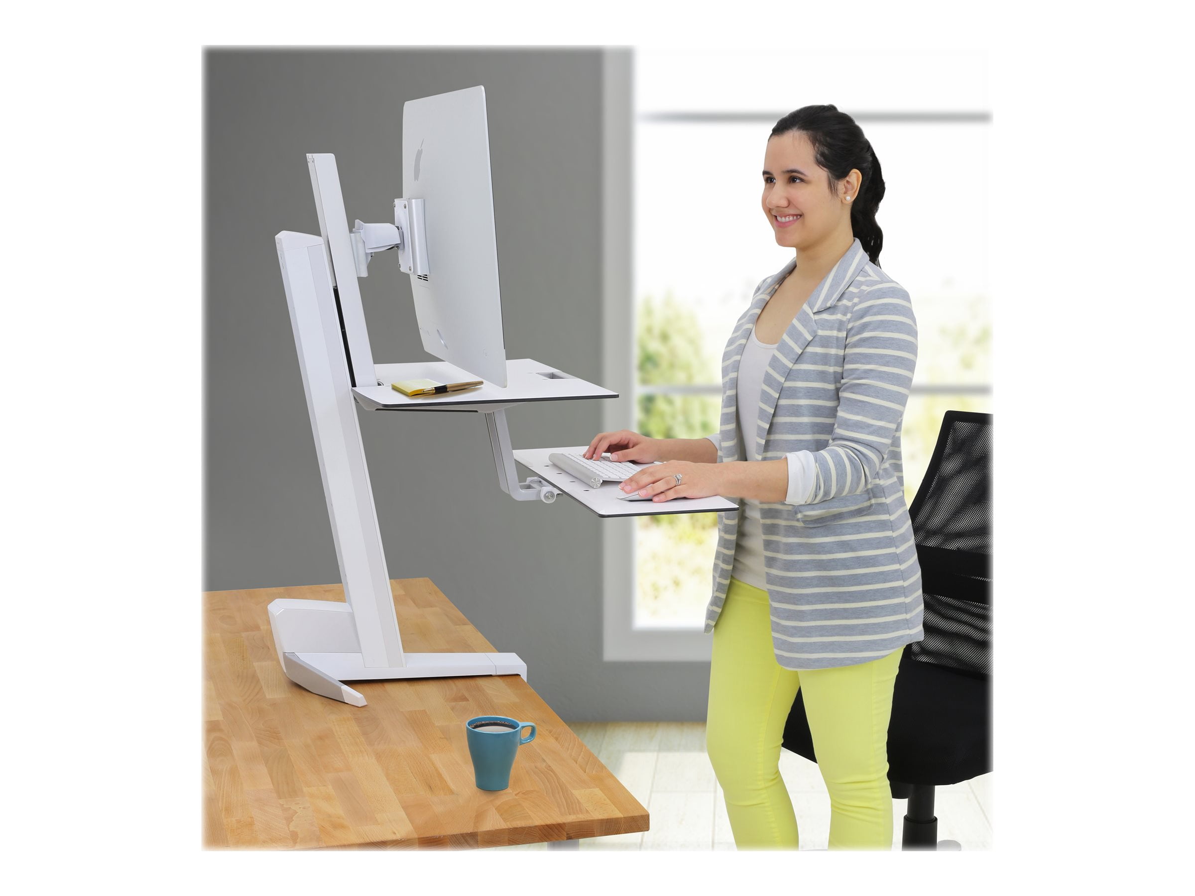 Ergotron WorkFit-S Single HD Workstation with Worksurface Standing Desk ...