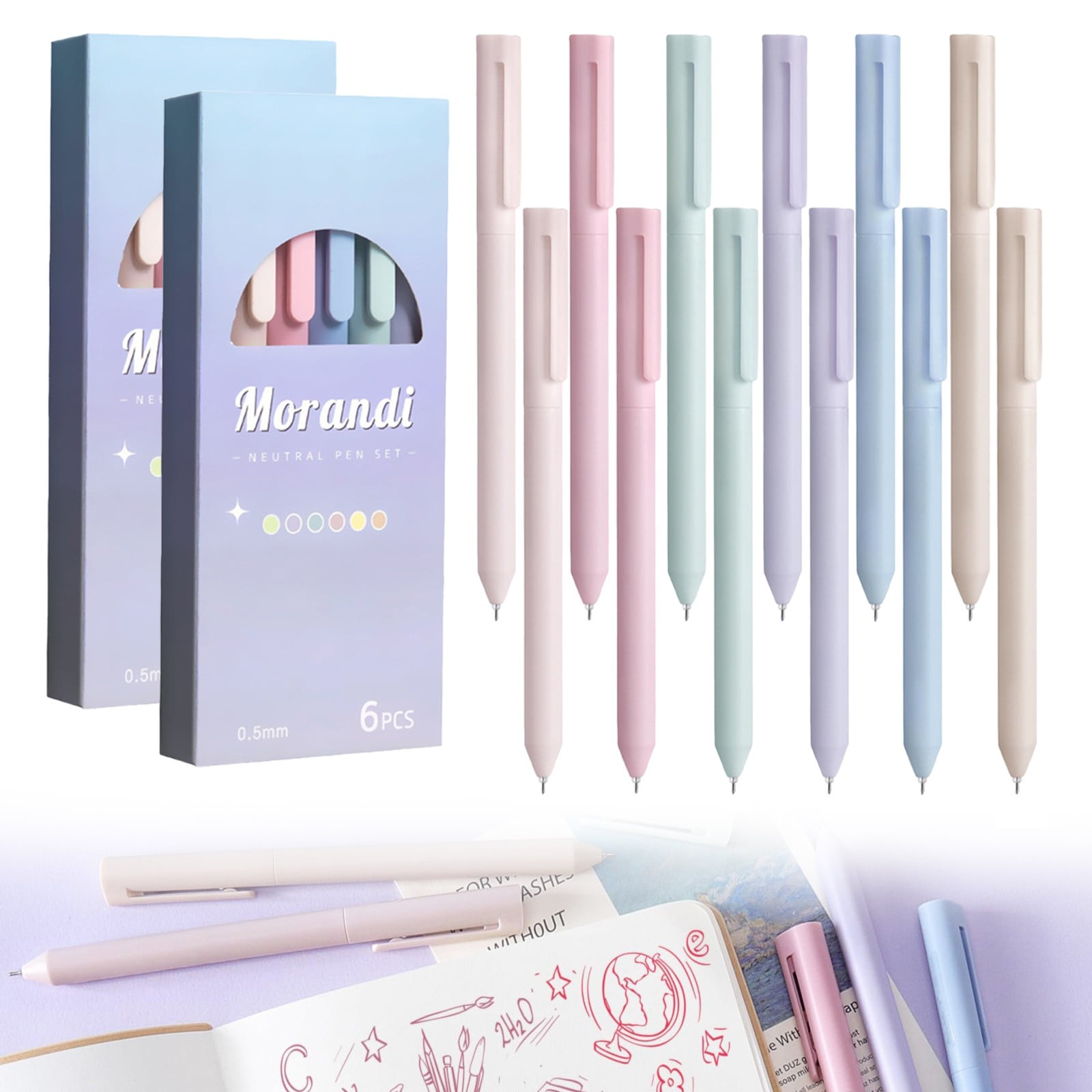 WorkHarbor Clearance！ Colored Gel Pens For Note Taking 6PCS Gel Pens ...