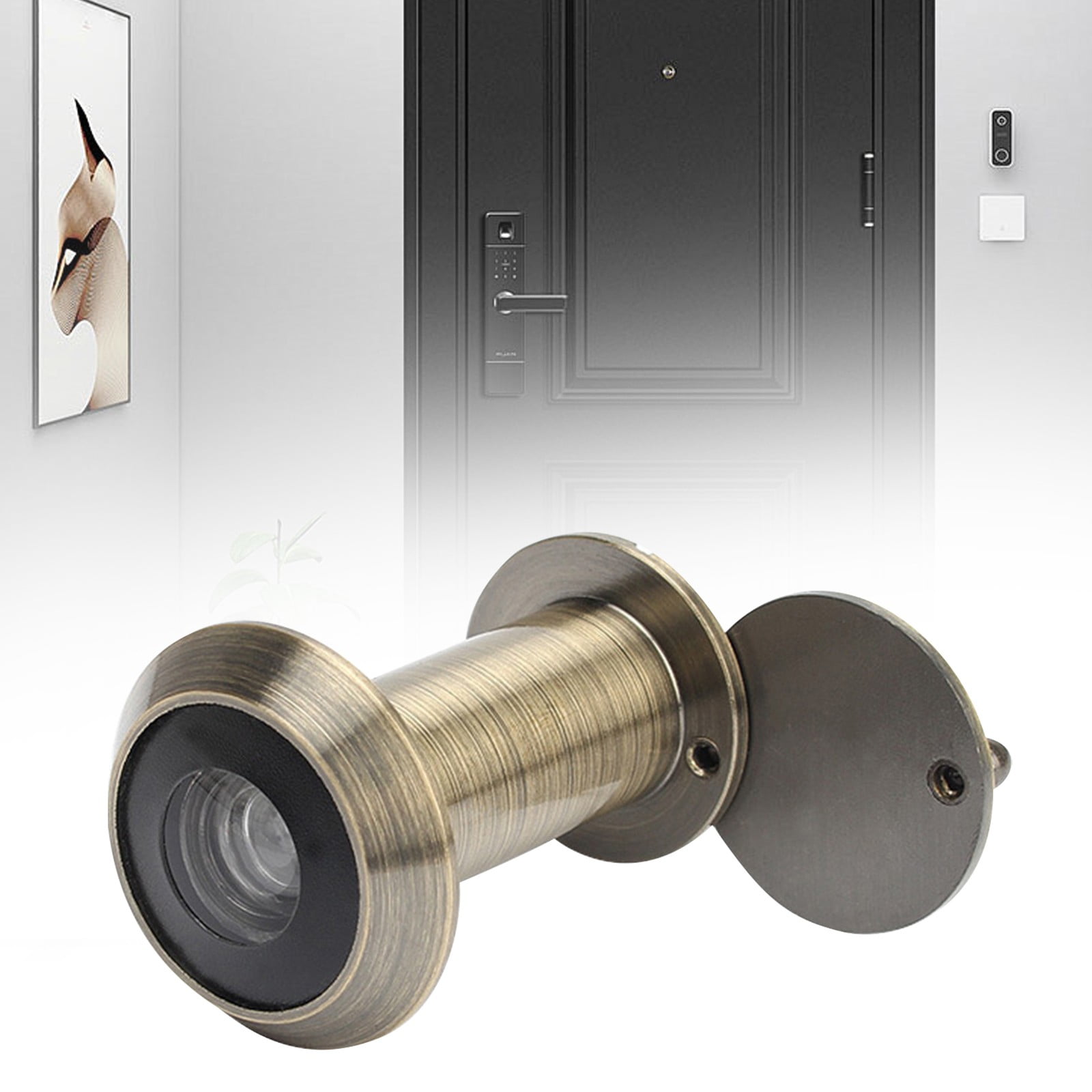 WorkHarbor Clearance! Door Viewer Solid Brass 220 Peephole Wide Angle ...