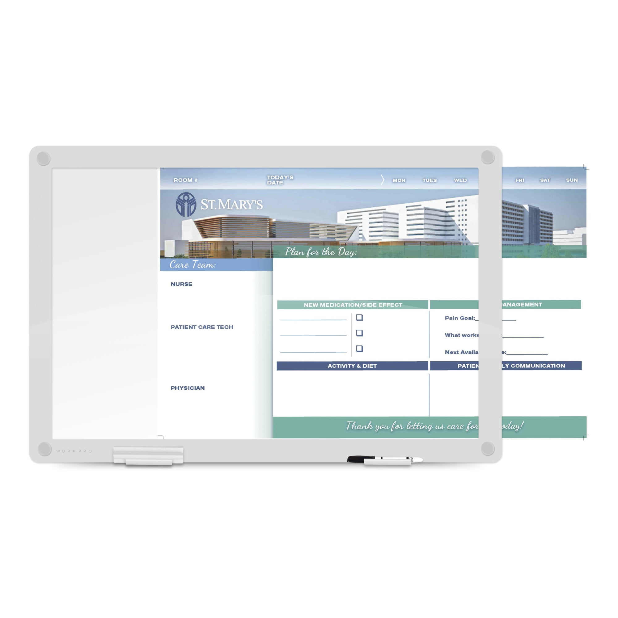 WorkPro™ Custom Print Glass Non-Magnetic Unframed Dry-Erase ...