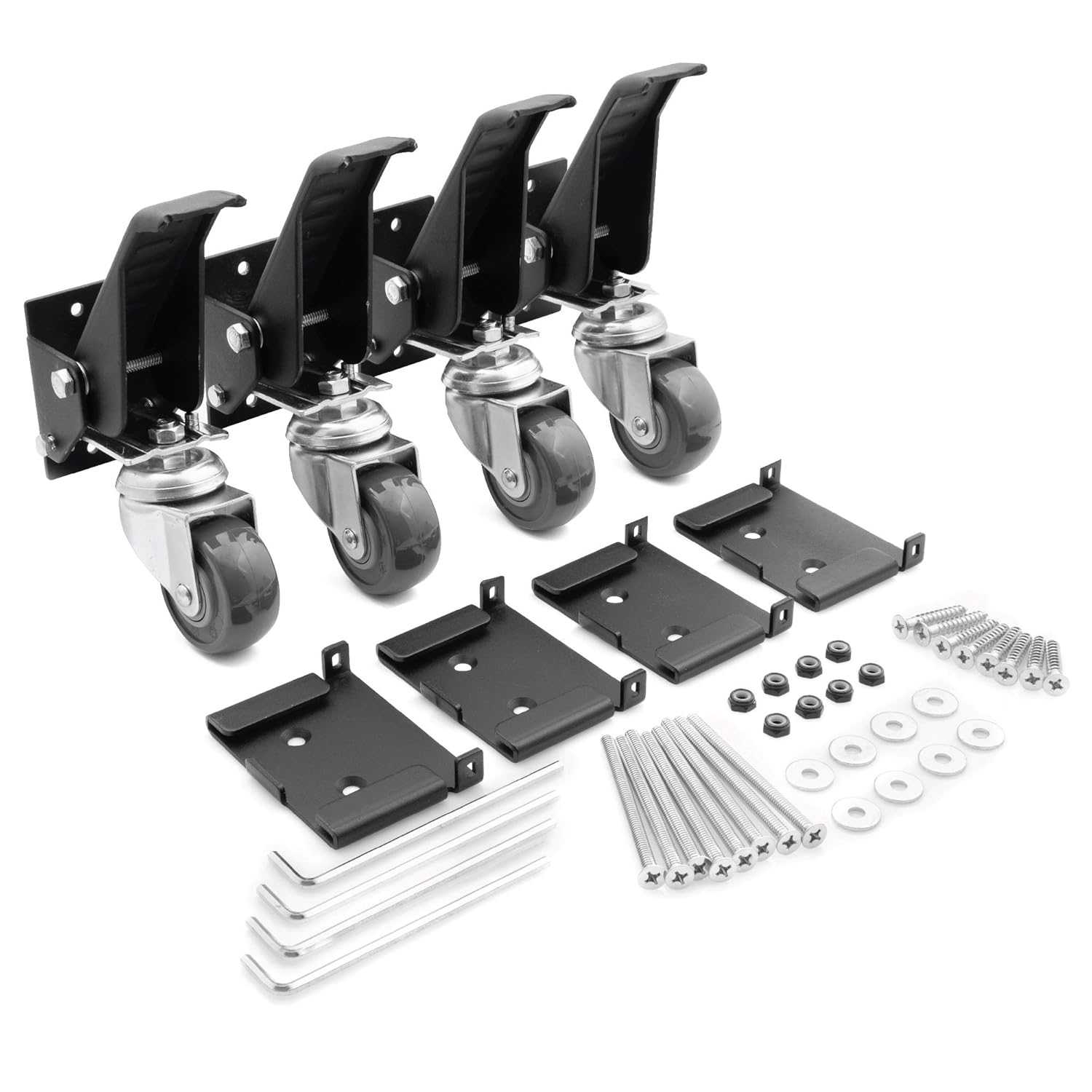 Workbench Caster kit 4 Heavy Duty Retractable Casters with 4 Pin Lock ...