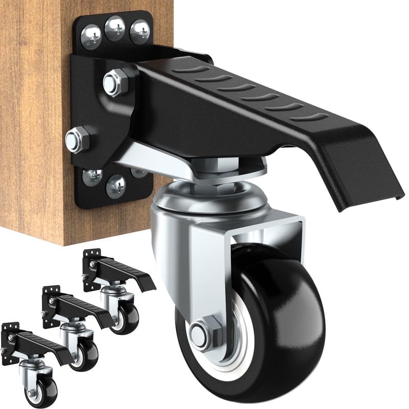 Workbench Casters Wheels 660Lbs Retractable Casters Set of 4 Heavy Duty ...