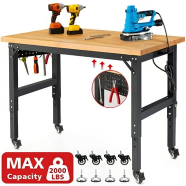 Seville UltraHD Rolling Workbench, Heavy Duty, 1-Door, 4-Drawer, Solid ...