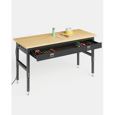 Dextrus Work Bench 48" L X 20" W Adjustable Workbench for Garage W ...