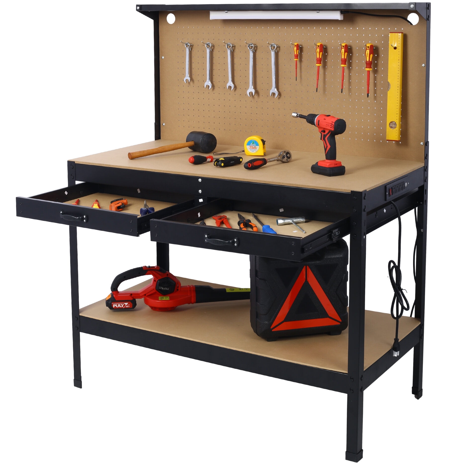 Workbench, Tool Storage Work Bench Workshop Tools Table with Power ...