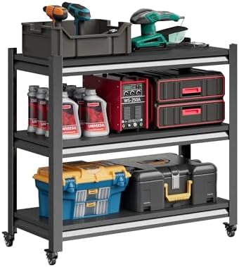 Workbench on Wheels, Adjustable Heavy Duty Work Table with Wheels ...