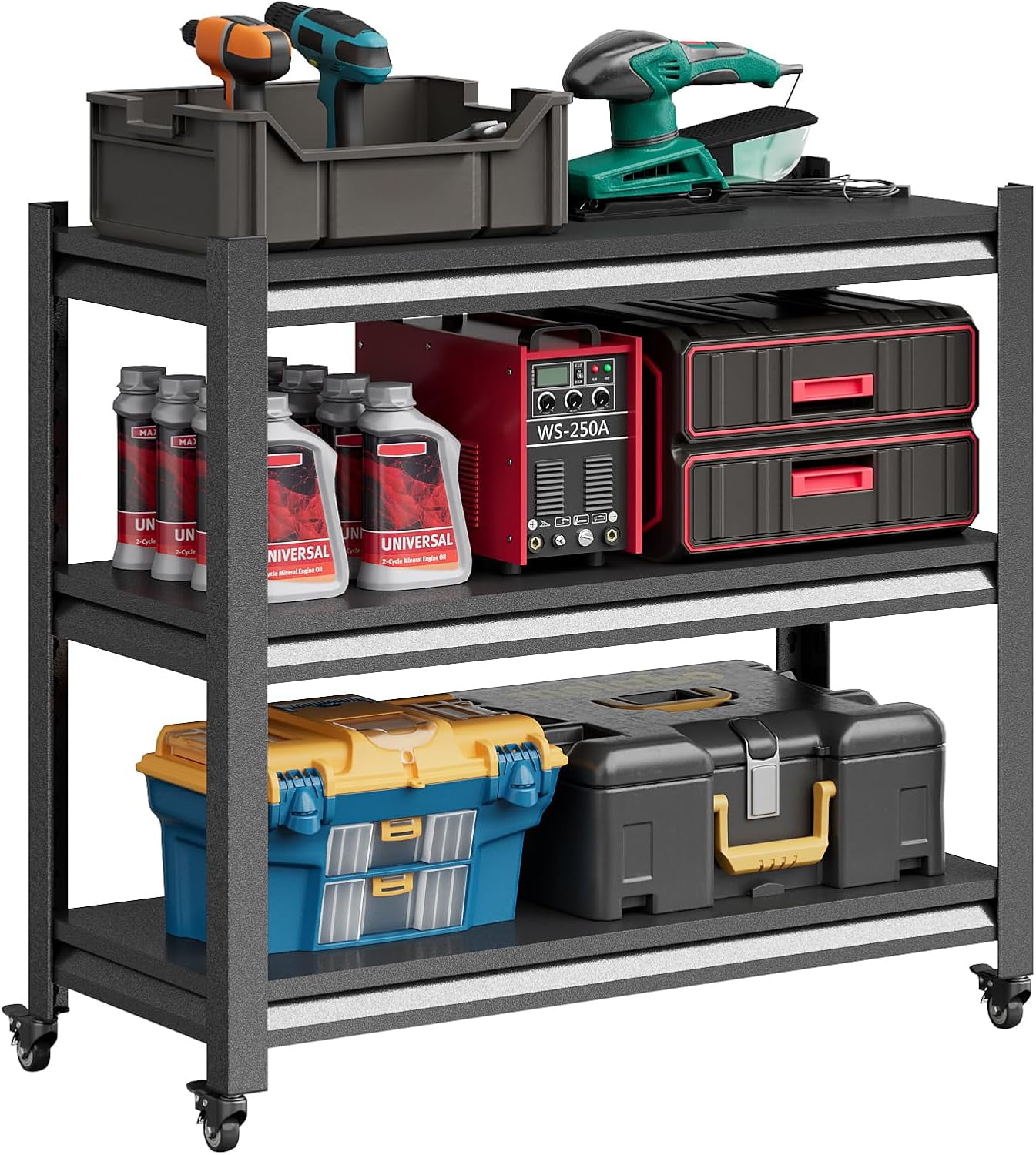 Workbench on Wheels, Adjustable Heavy Duty Work Table with Wheels ...