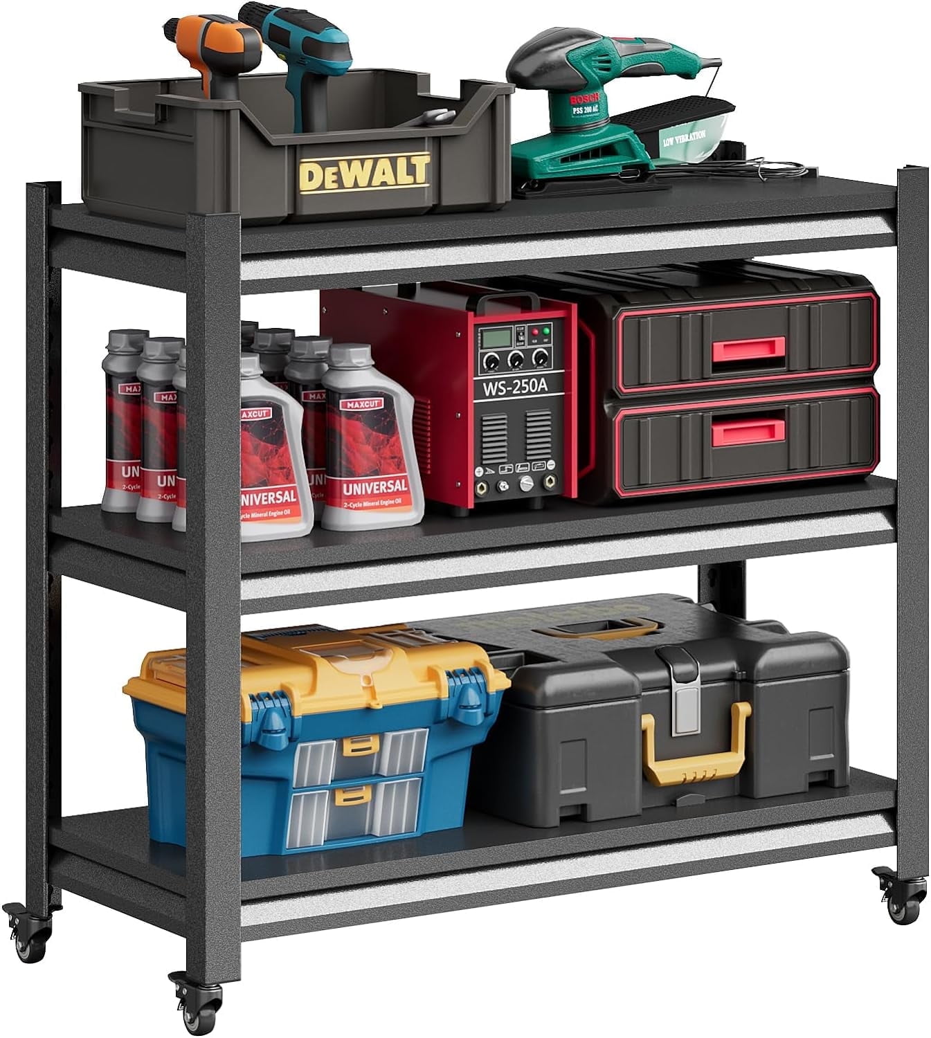 Workbench on Wheels, Adjustable Heavy Duty Work Table with Wheels ...