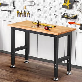WORKPRO 48"x20" Garage Workbench, Adjustable Height, 1200 LBS Load ...