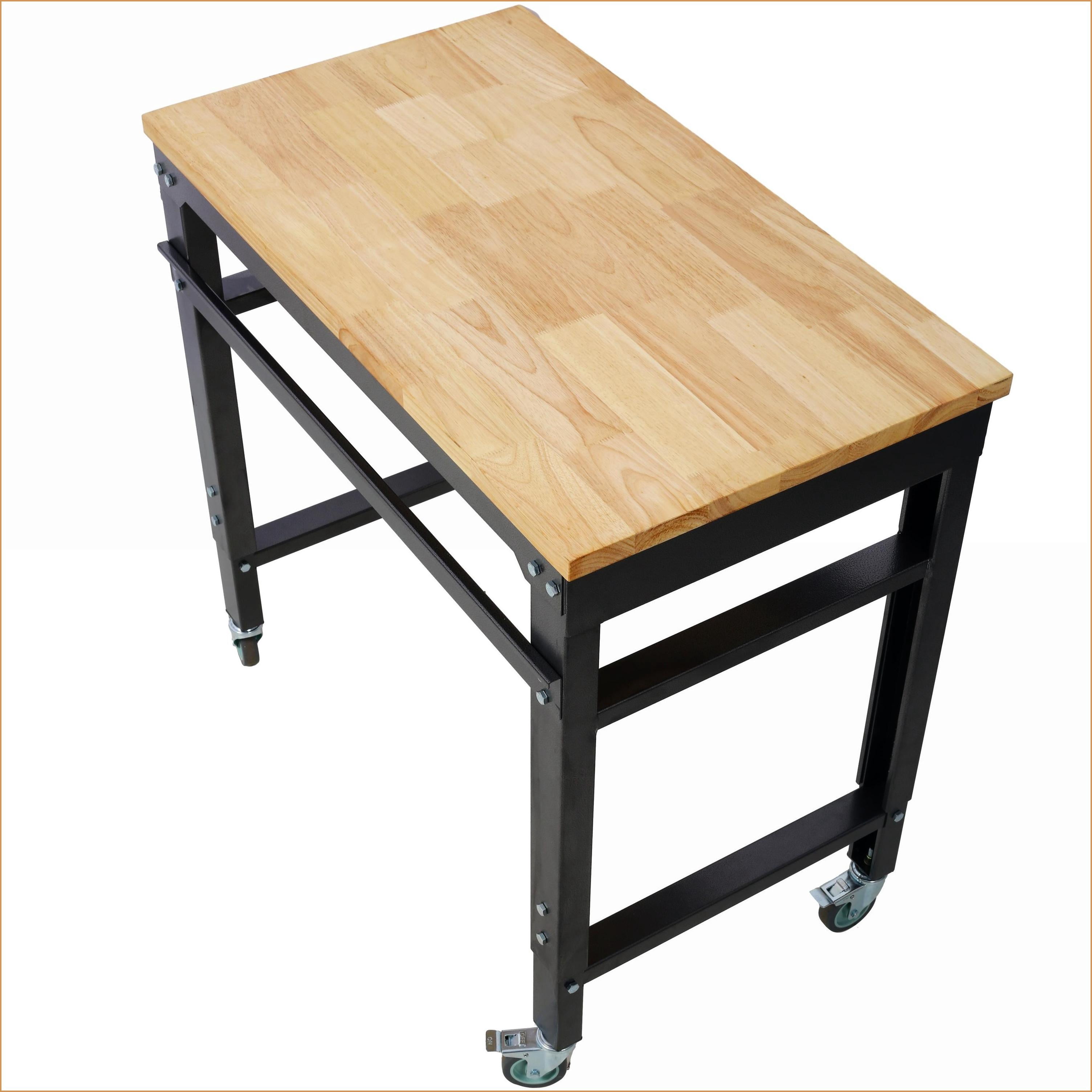 Workbenches 35” Wide Adjustable Height Rolling Workbench with Locking ...