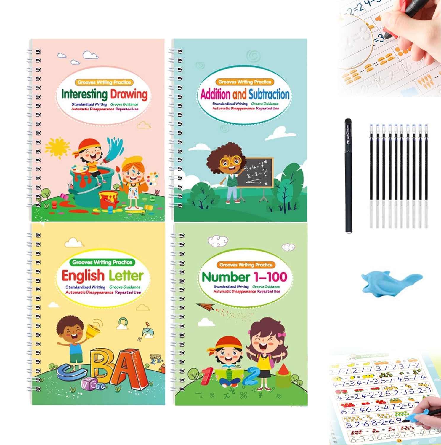 Workbook Full Set,Magic Grooved Writing Practice Books,Your Little Explorer Writing Books ...