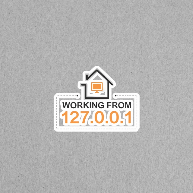 Working From 127.0.0.1 Sticker - Home Office Ip Address Decalphone ...