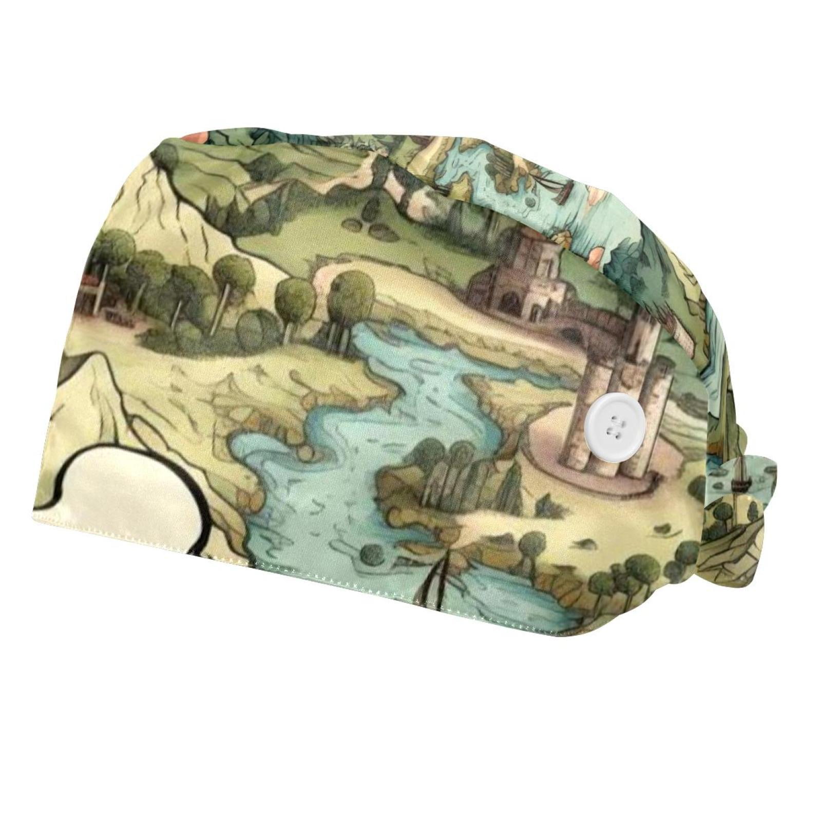 Working Cap with Button for Man, 2 Pcs Map Block Hats - Walmart.com