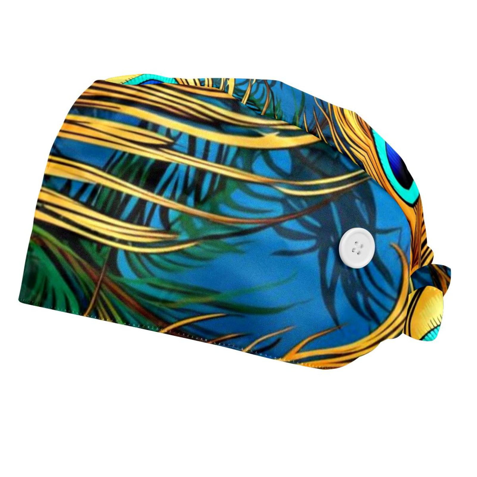 Working Cap with Button for Man, 2 Pcs Peacock Feather Hats - Walmart.com