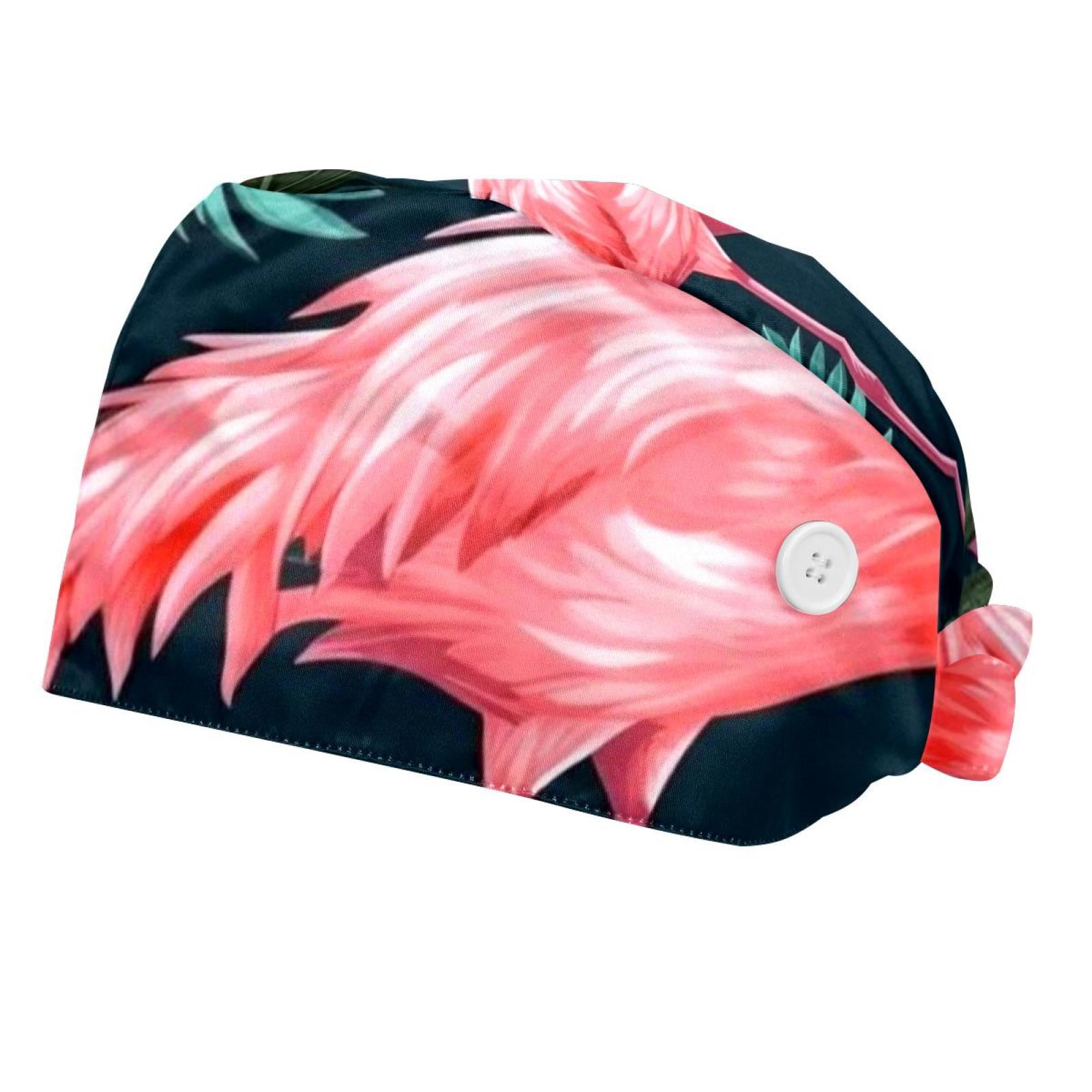 Working Cap with Button for Man & Women, 2 Pcs Flamingo Rainforest Hats ...