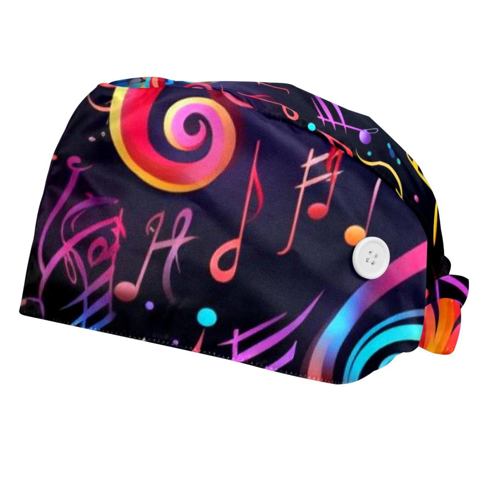 Working Cap with Button for Man & Women, 2 Pcs Music Note Hats ...