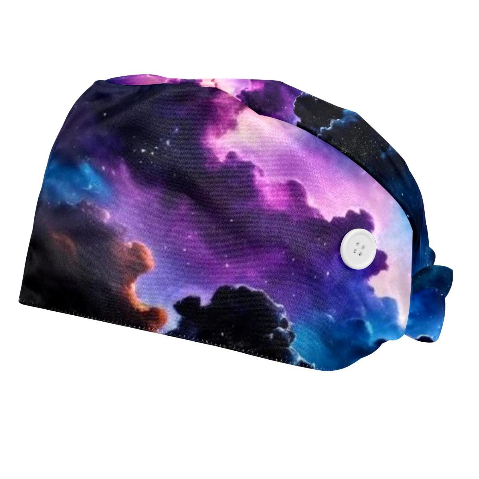 Working Cap with Button for Man & Women, 2 Pcs Stars Nebula Hats ...