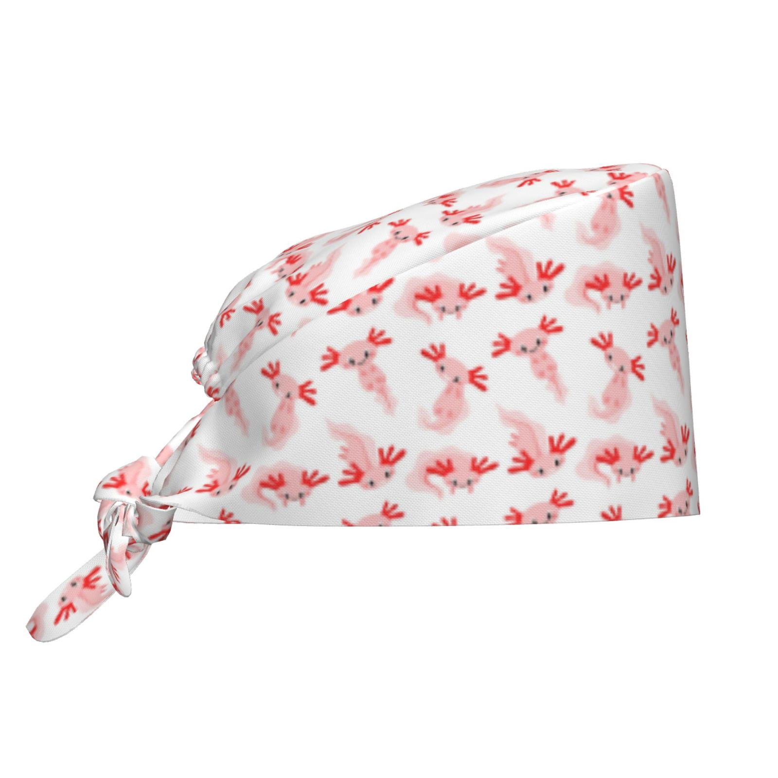 Working Caps, Cartoon Cute Axolotl Pink_B Cleaning Cap with Adjustable ...