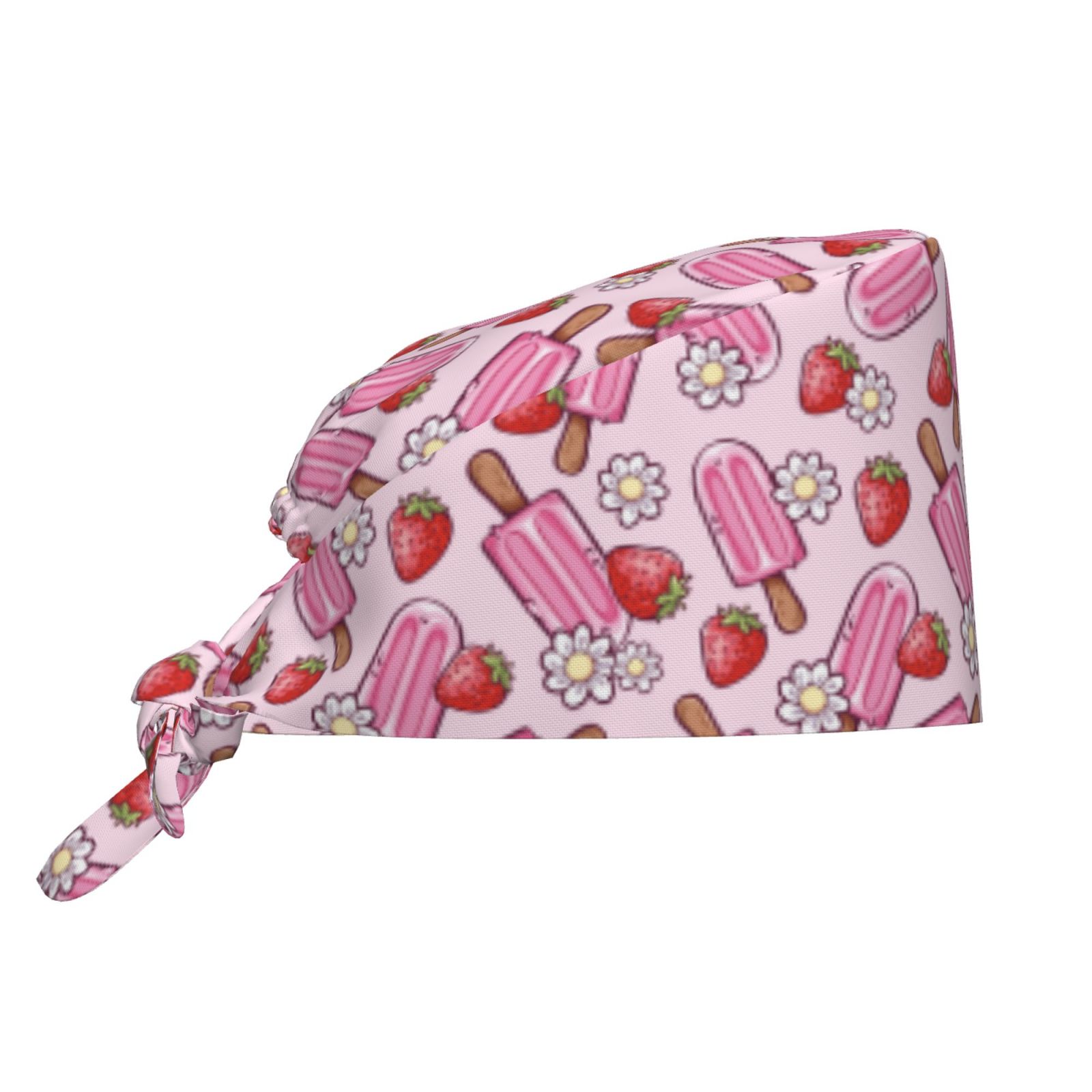 Working Caps, Daisies Flowers Strawberry Ice Cream Cleaning Cap with ...