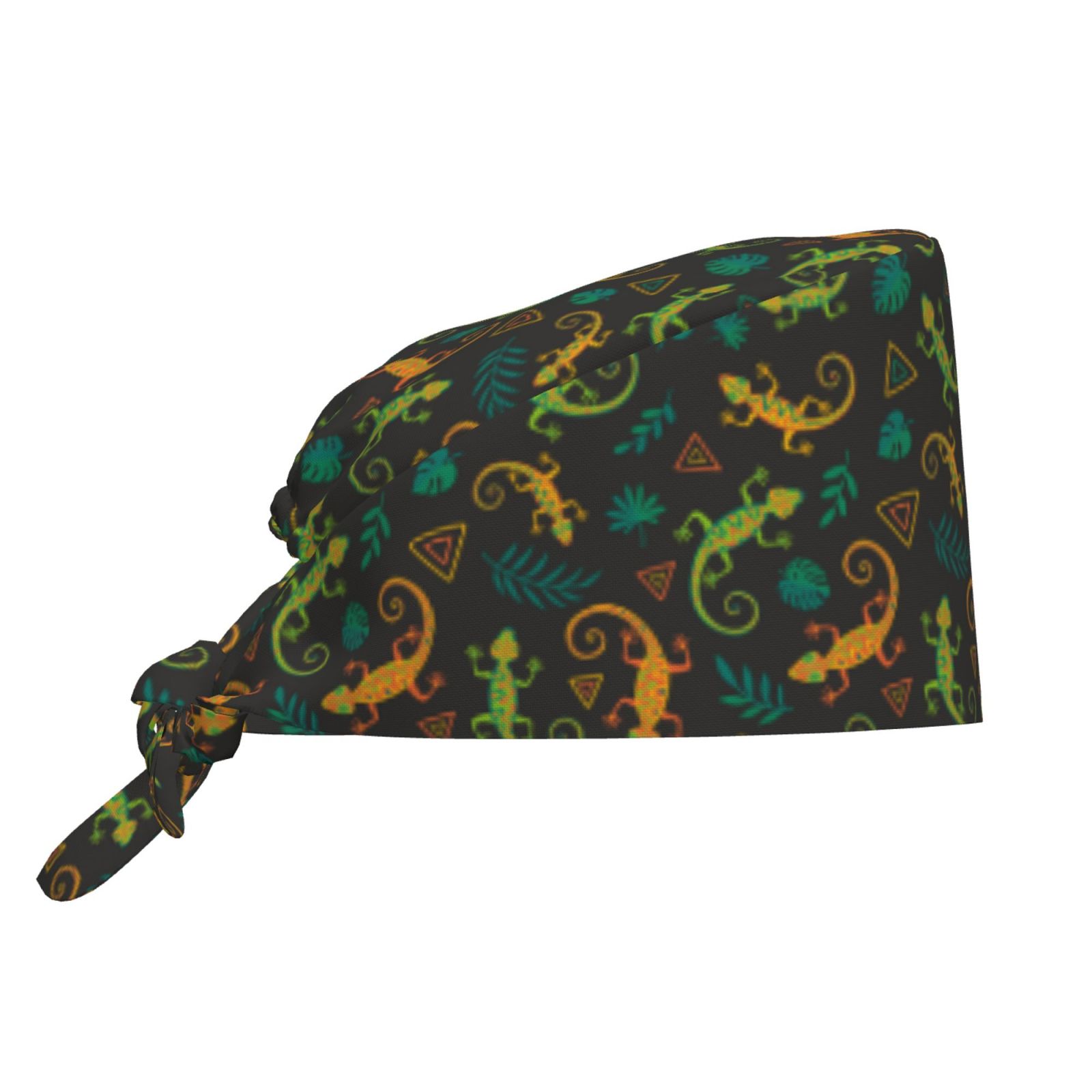 Working Caps, Exotic Funny Gecko Lizard Leaves Cleaning Cap with ...