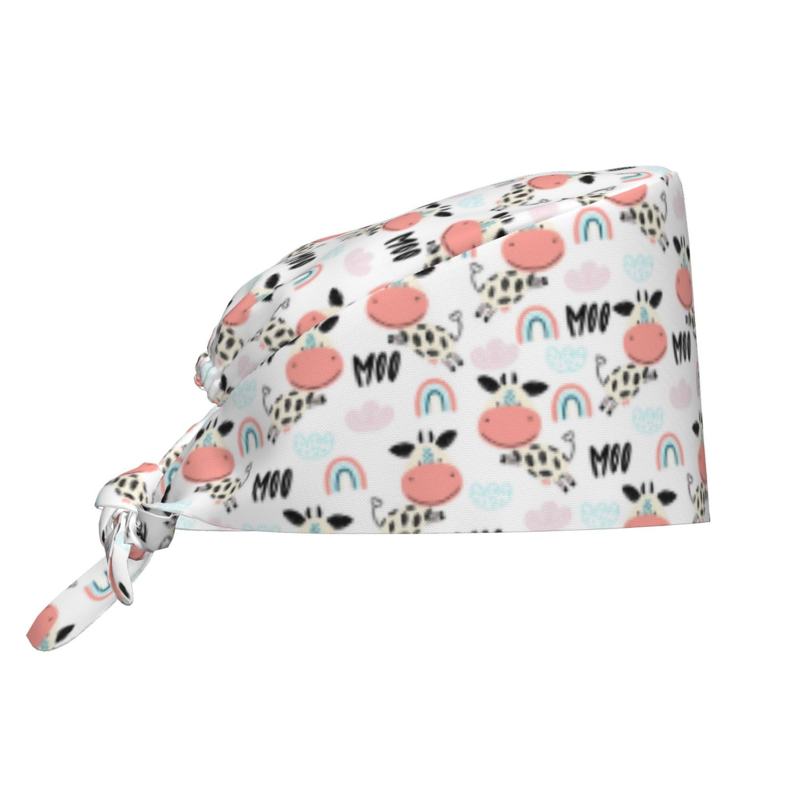 Working Caps, Funny Cute Cow Rainbow Clouds Cleaning Cap with ...