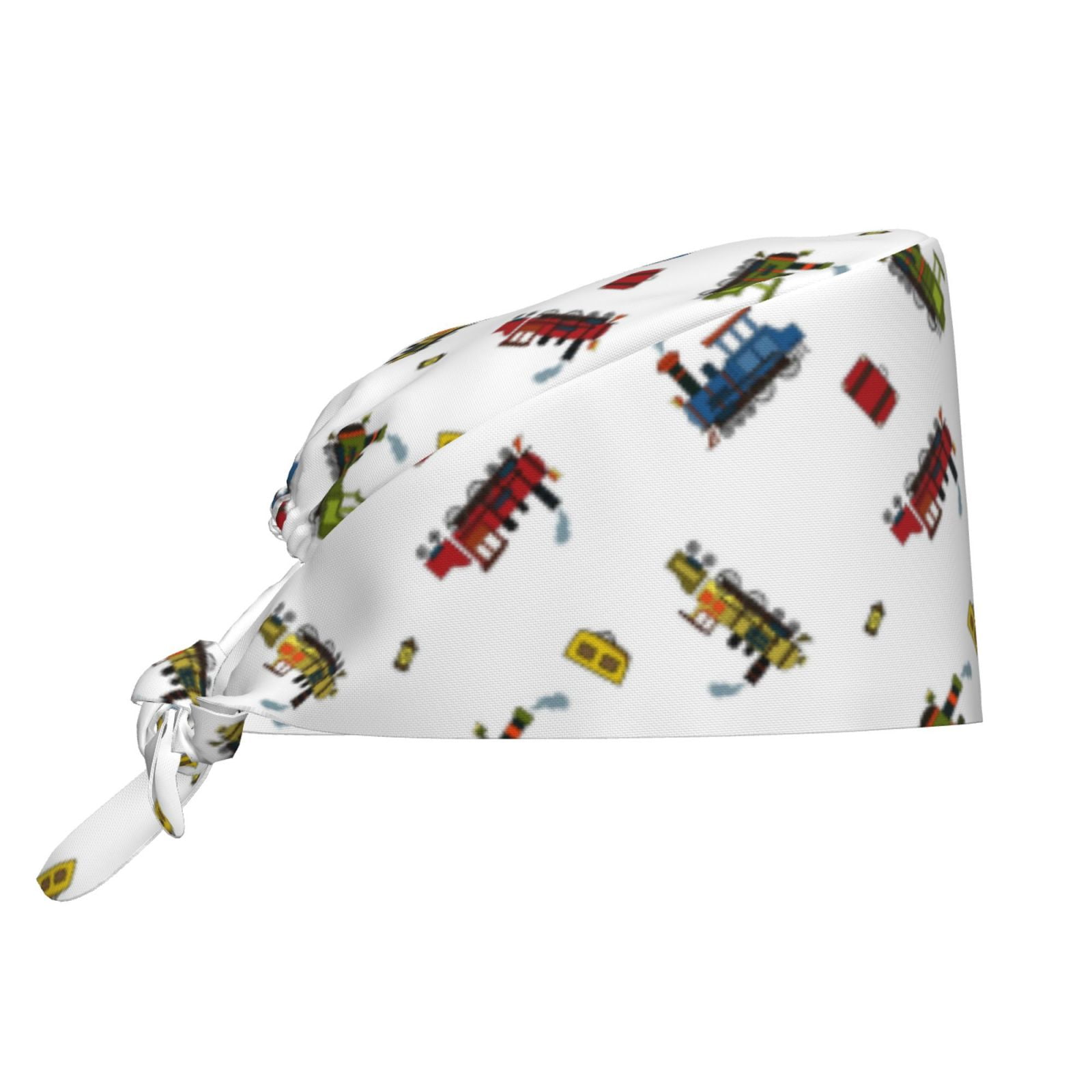 Working Caps, colorful Train Pattern Cleaning Cap with Adjustable Tie ...