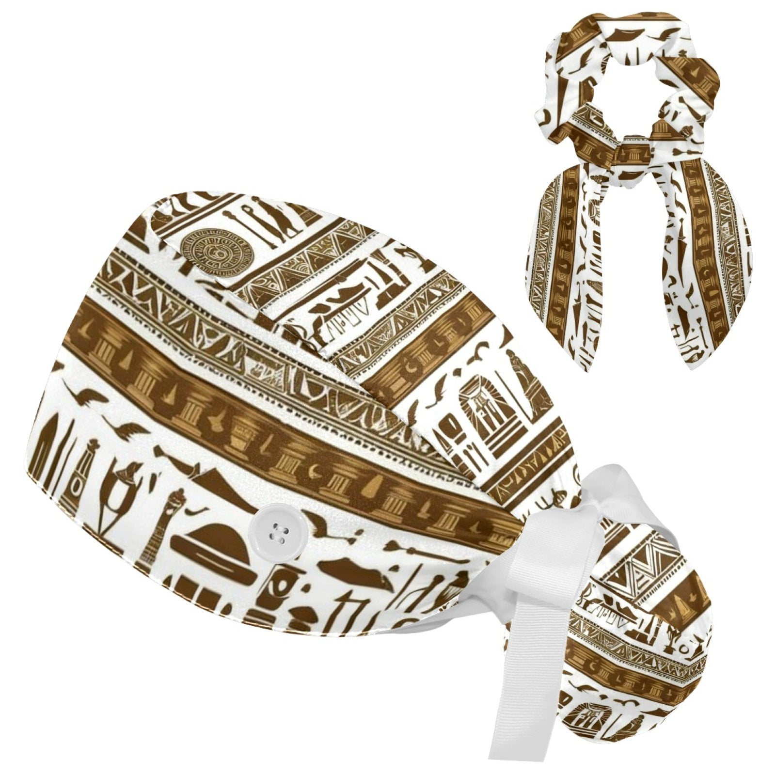 Working Caps with Buttons, Long Hair Scrub Hats Ponytail Holder for ...