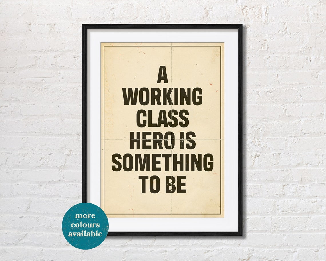 Working Class Hero - Lyrics Print, John Lennon, Plastic Ono Band, The ...