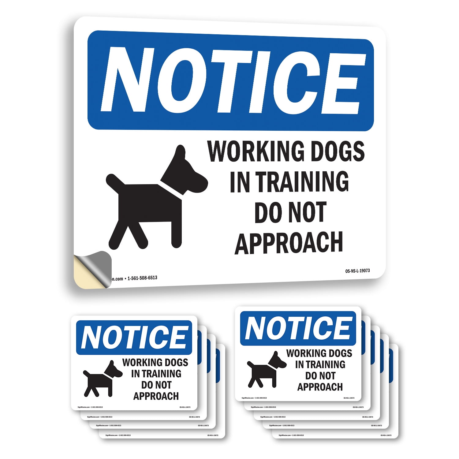 Working Dogs In Training Do With Symbol OSHA Notice Vinyl Decal Label 7 ...