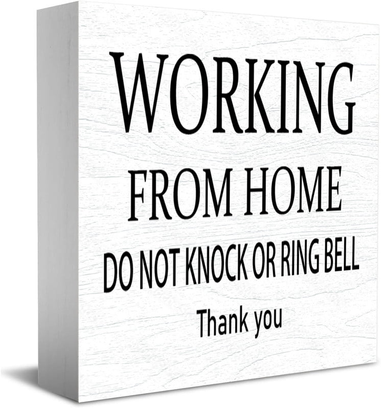 Working From Home Sign, Do Not Knock Or Ring Bell Home Office Decor ...
