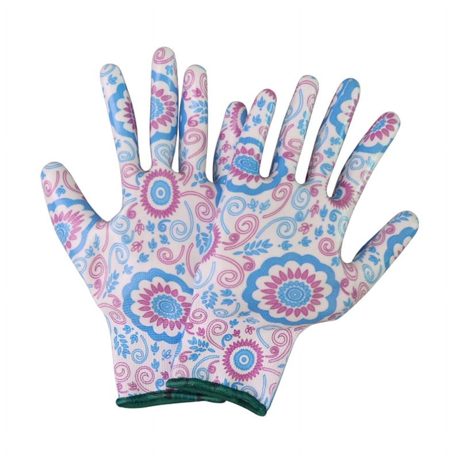 Working Gloves Women Polyester Shell Nitrile Coating Work Safety Gloves ...