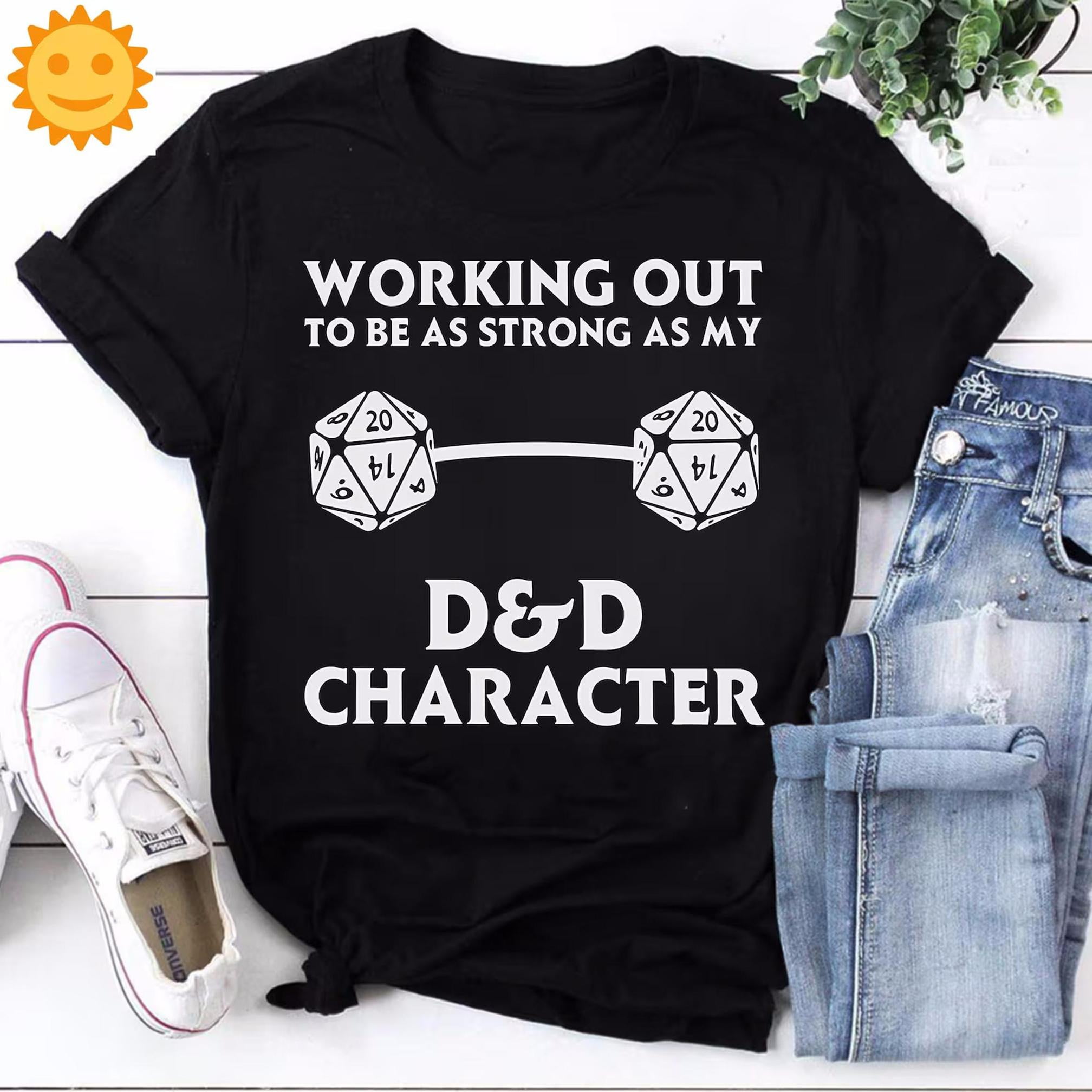 Working Out To Be As Strong As My DND Character T-Shirt, DND Shirt ...