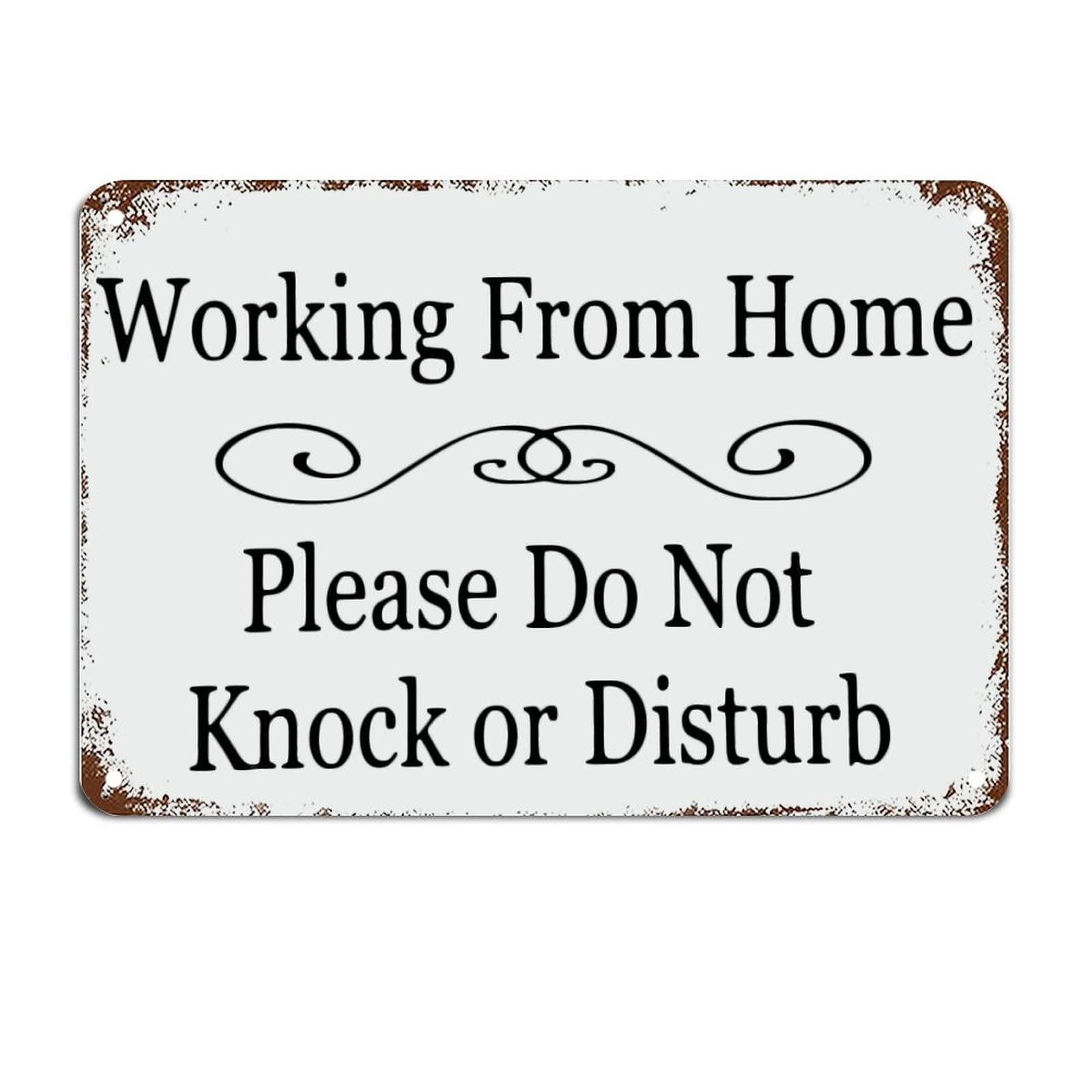 Working from Home Please Do Not Knock Or Disturb No Soliciting Signs ...
