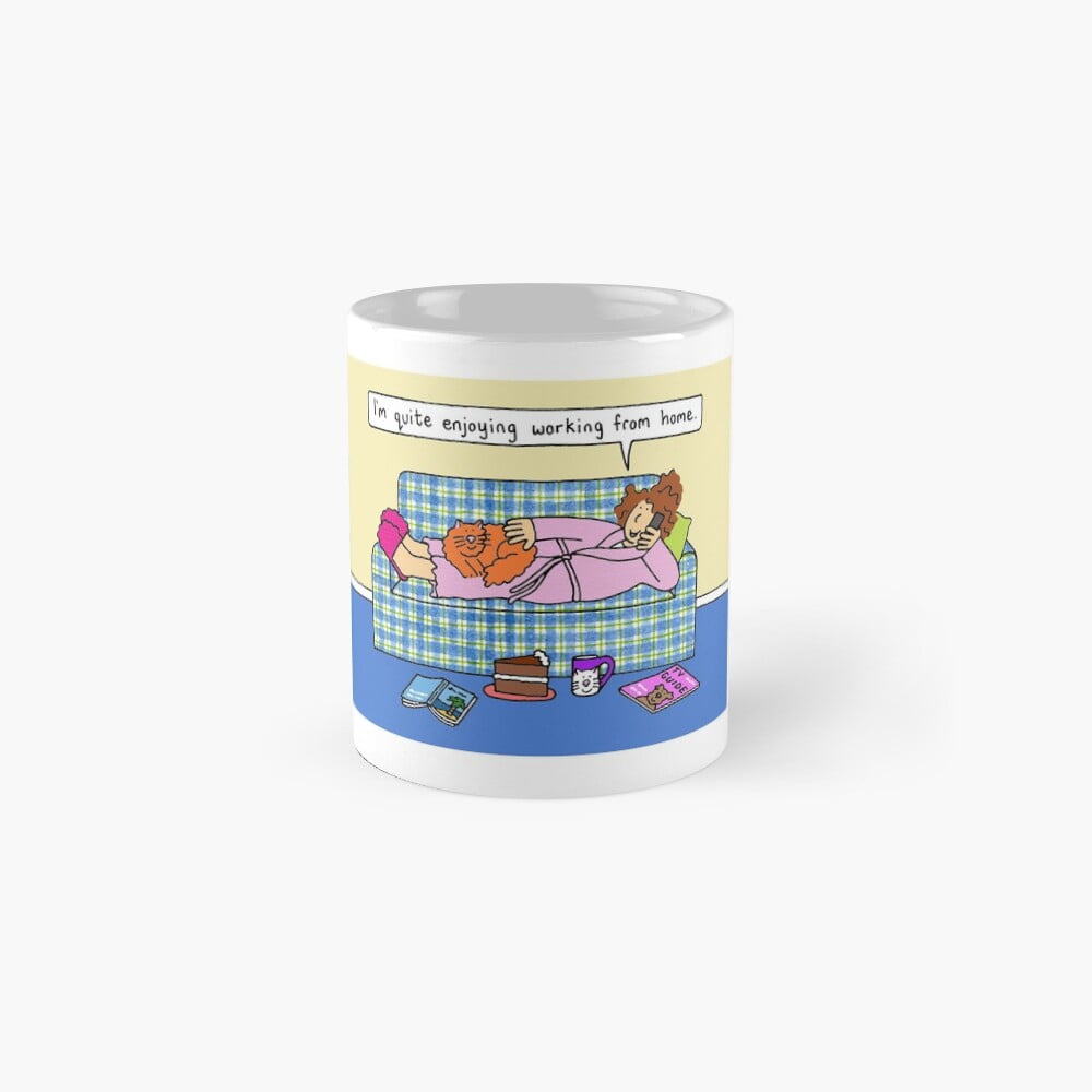 Working from Home Self-isolation Cartoon Humor Classic Mug - Walmart.com