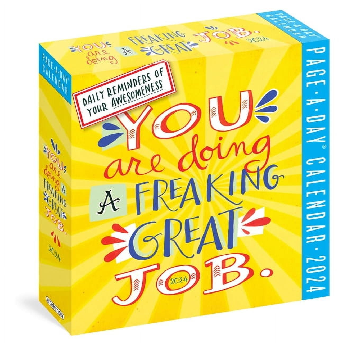 Workman Publishing Desk Calendar 2024 Positive Vibes, Multicolor, 12" x ...