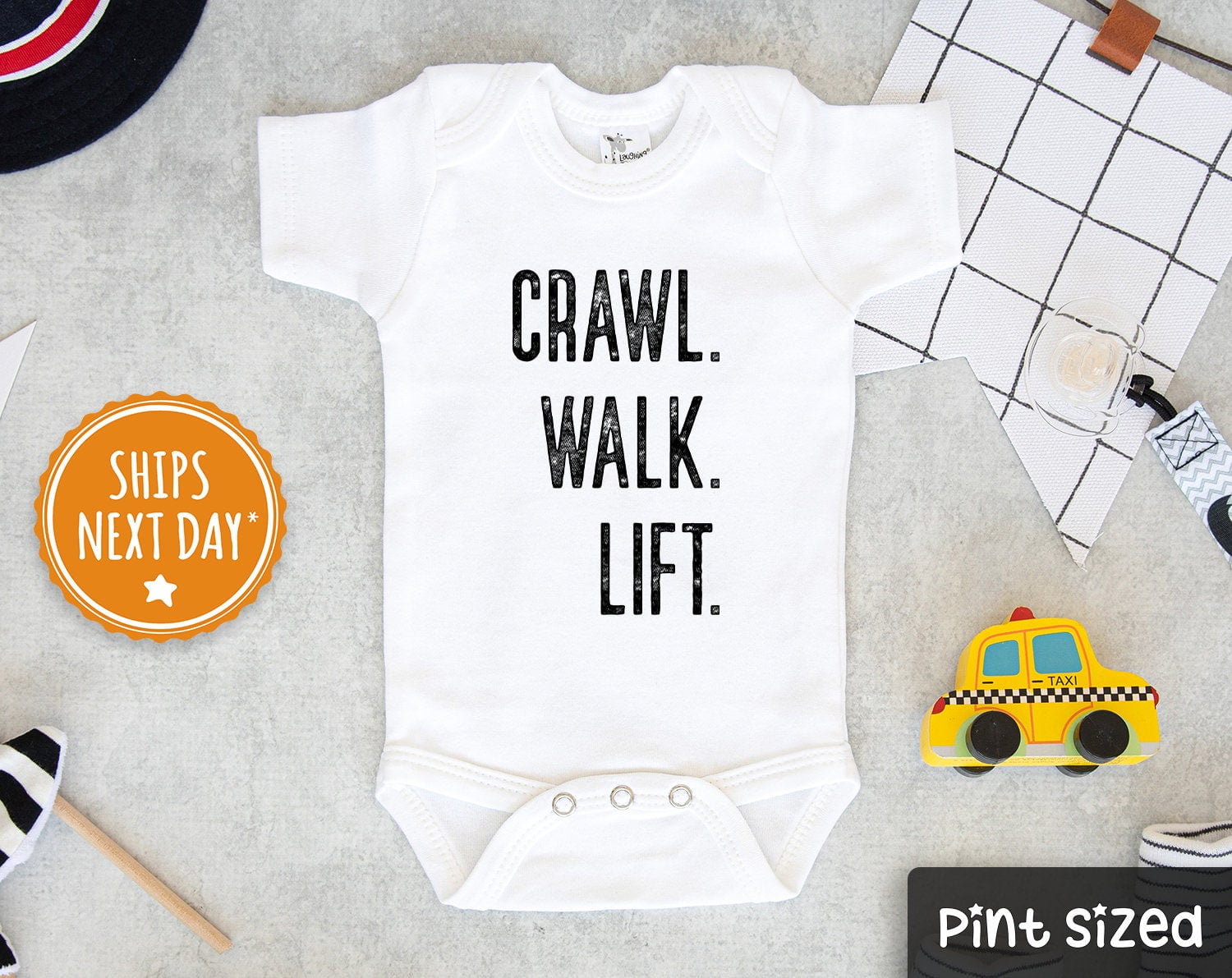Workout Baby Onesie, Crawl- Walk- Lift Baby Onesie, Cute Little Workout ...