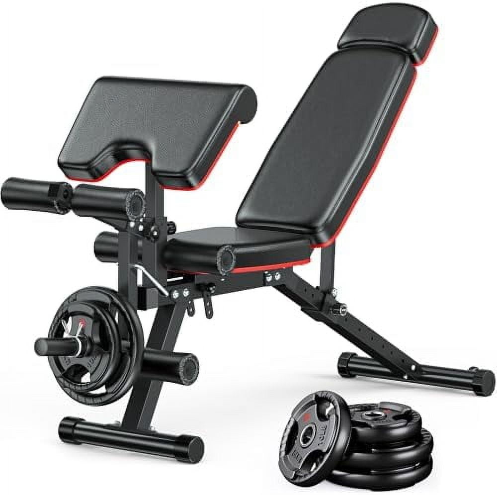 Workout Bench, Adjustable Weight Bench with Leg Extension and Leg Curl ...